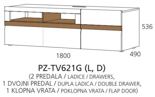 Dnevni TV regal ALPLES PRIZMA