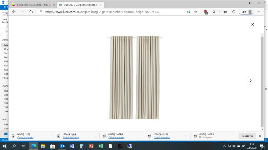 NOVI BEIGE ZAVESI VILBORG IKEA 2 X 150 X 300