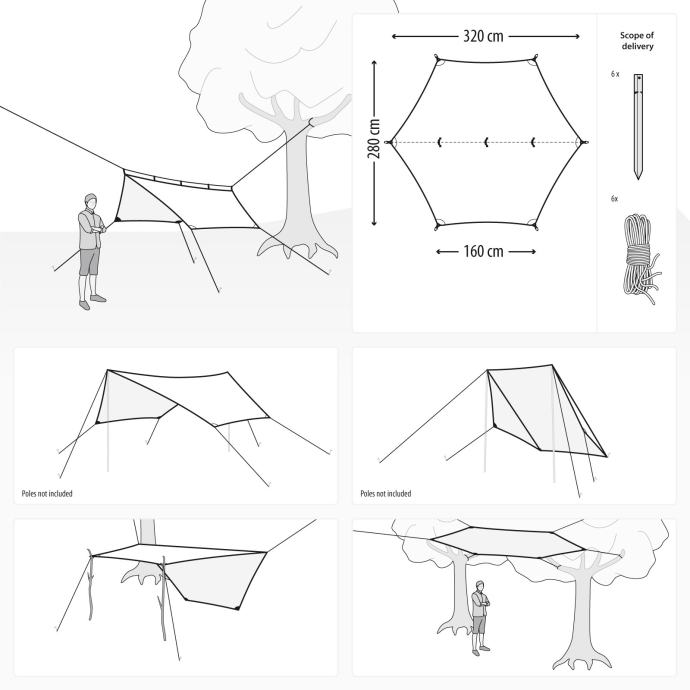 Ponjava Smart Tarp Hex Qeedo