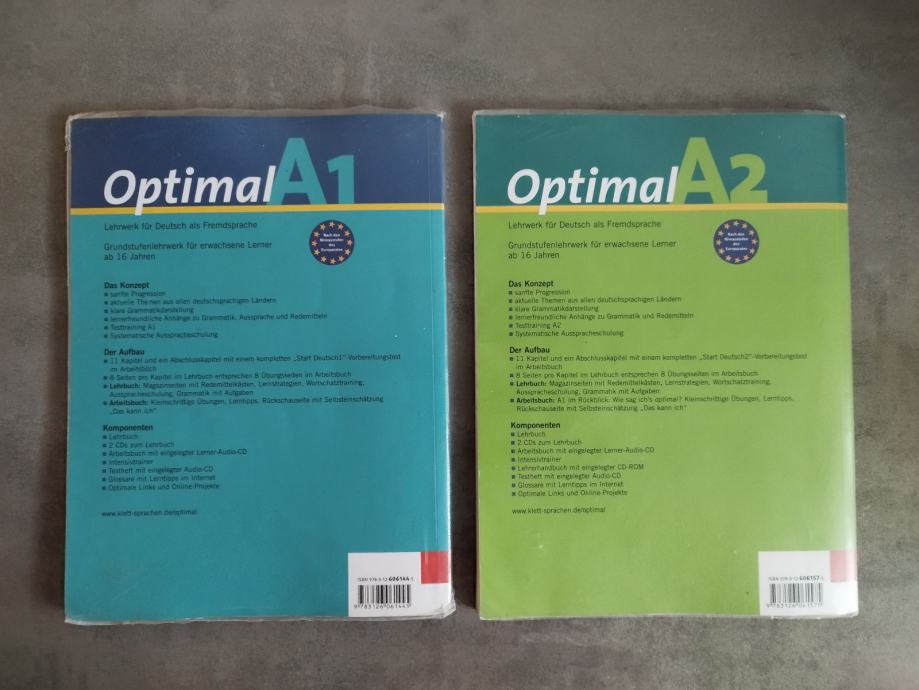 Delovni zvezek za nemški jezik Optimal A1, Optimal A2
