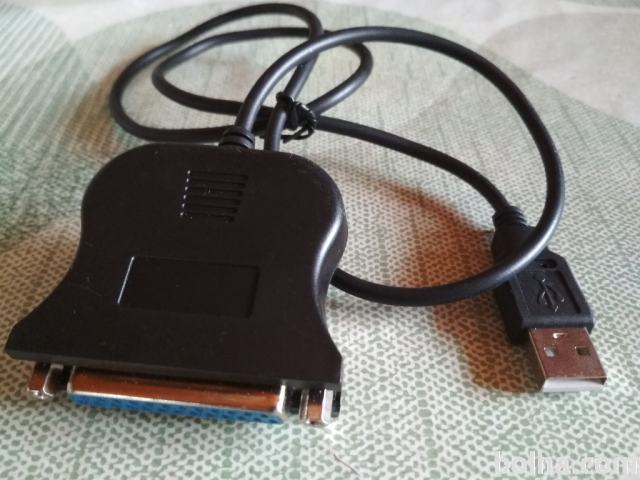 USB v IEEE 1284 25 Pin Paralel Printer Adapter kabel nov