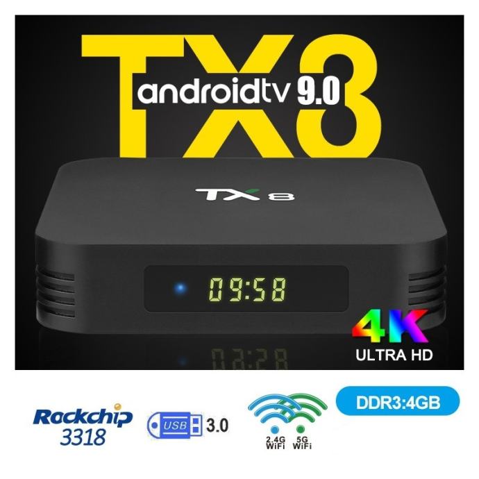 Android Tv box Wanscam TX8 Android 9.0, 4GB/32GB 2,4/5Ghz