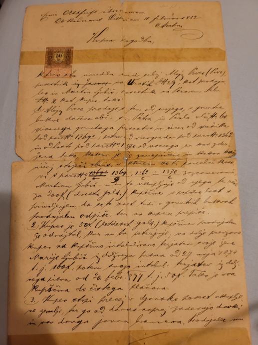 Kupoprodajna pogodba iz leta 1882