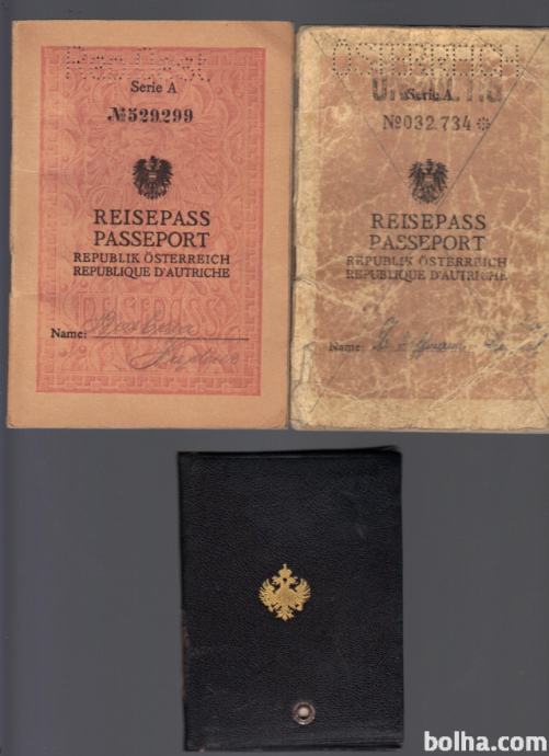 POTNA LISTA, DOMOVNICA, OSEBNE IZKAZNICE, 1914/48