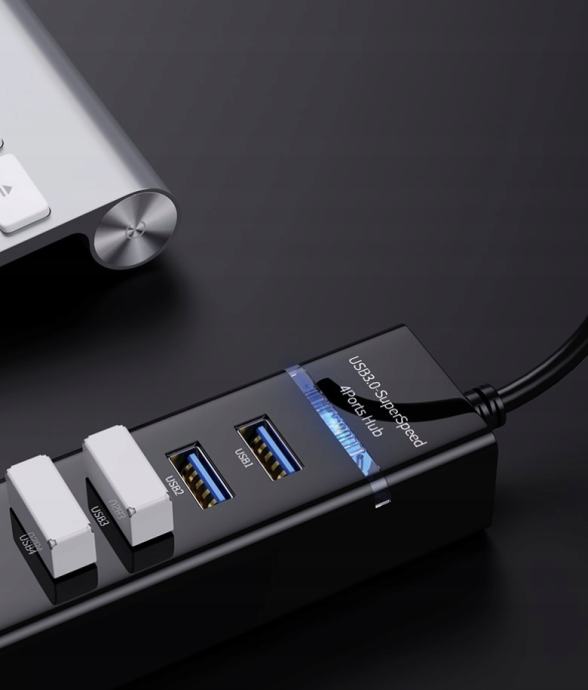 4 vratni USB 3.0 razdelilnik priklopna postaja razdelilec + adapter