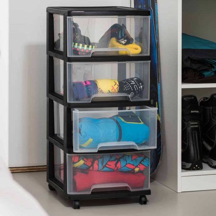 Curver Essentials predalnik 80 L prozoren in črn