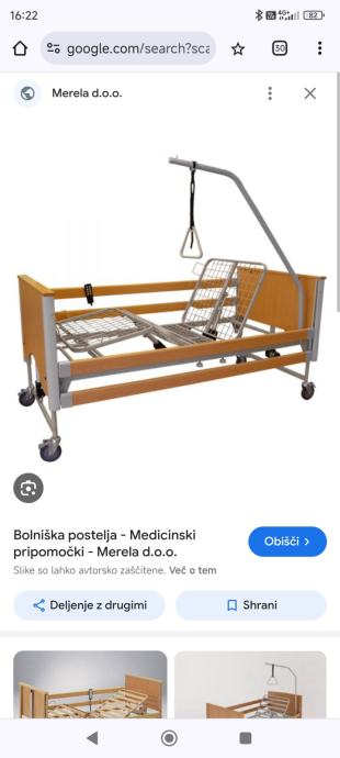 Invalidska postelja - razstavljena