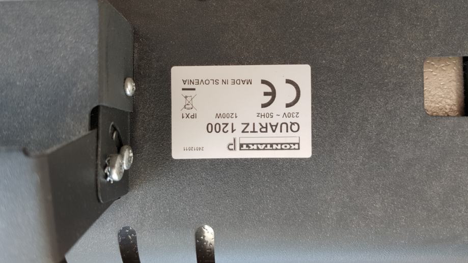 KVARČNA PEČ QUARTZ 1200W