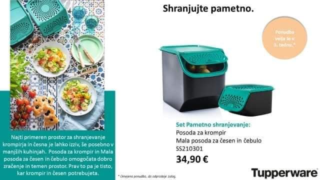 Posoda za krompir in posoda za čebulo Tupperware