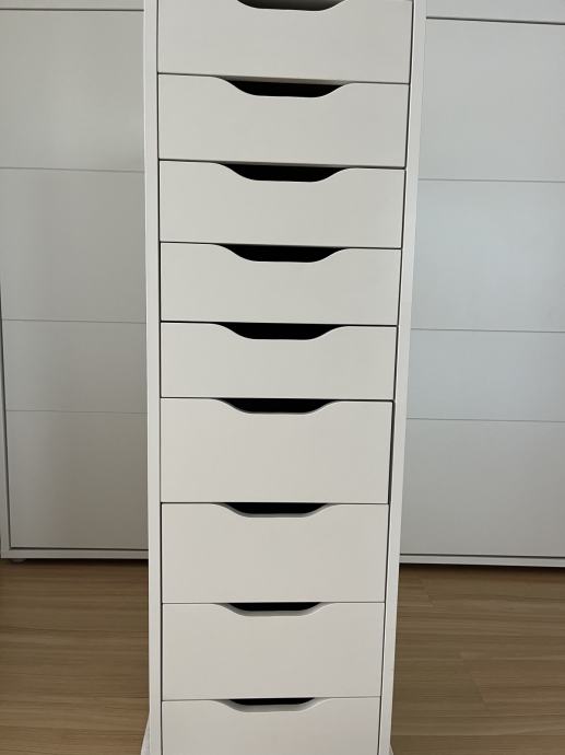 Rablje Ikea ALEX Predalnik z 9 predali, bela, 36x116 cm