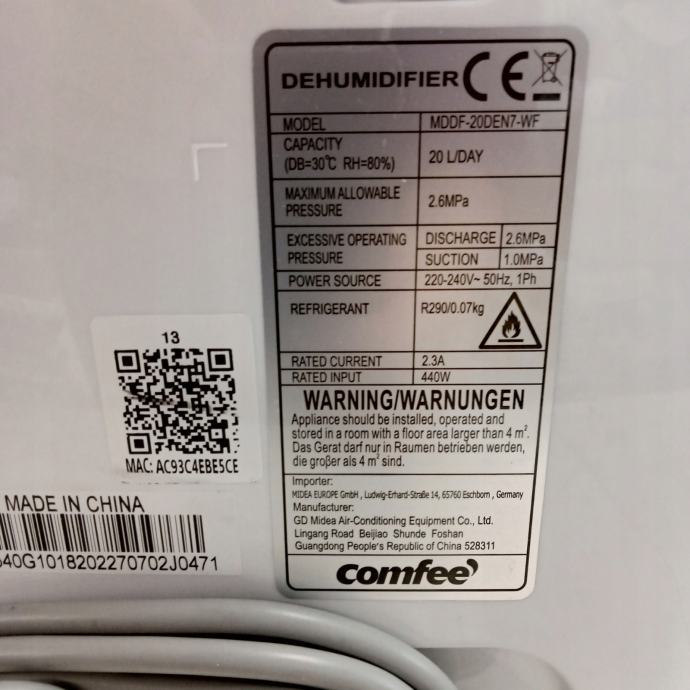 Sušilec zraka Midea Comfee