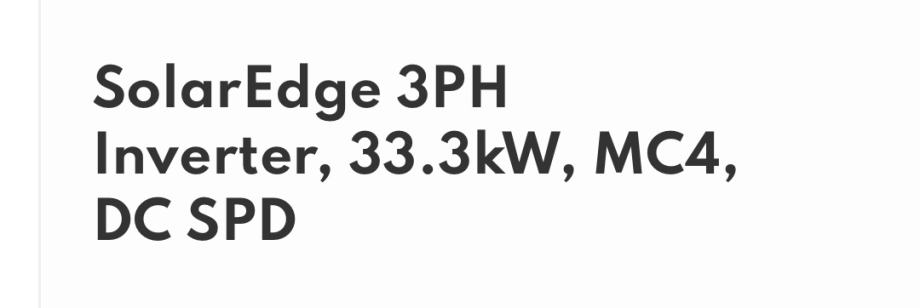 SolarEdge Inverter 33.3kW