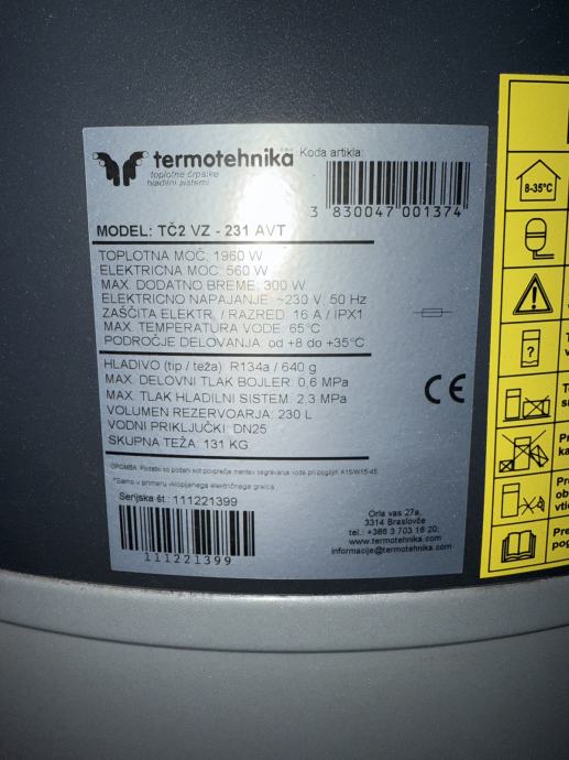 Toplotna črpalka Termotehnika