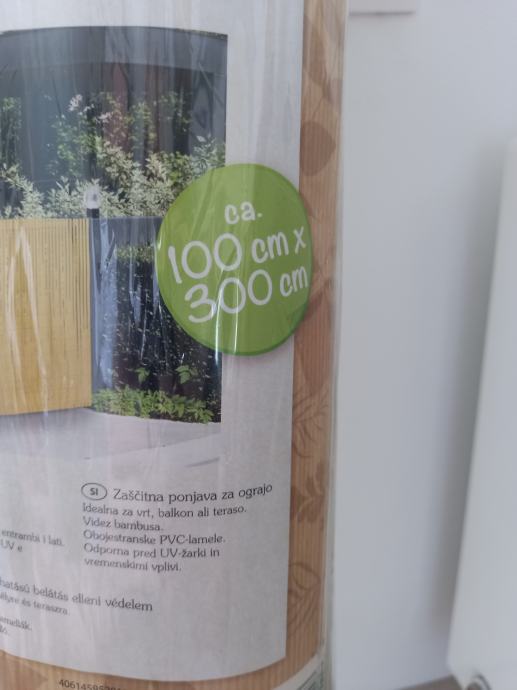 Zaščitna PVC ponjava za ograjo 300 cm x 100 cm, videz bambusa