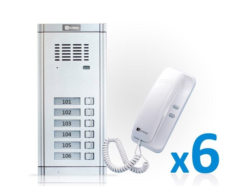 AUDIO DOMOFON GENWAY WL-02NE-6 KOMPLET INTERKOM, ENOSTANOVANJSKI/VEČST