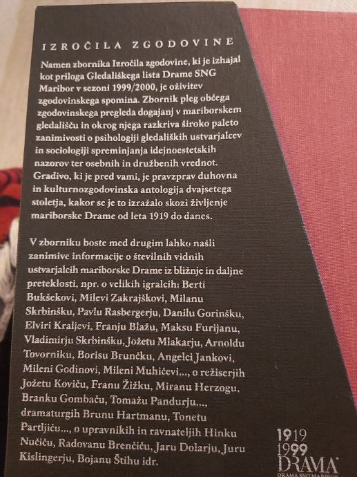 VILI RAVNJAK IZROČILA ZGODOVINE JUBILEJNI LETNIK GLEDALIŠKEGA LISTA