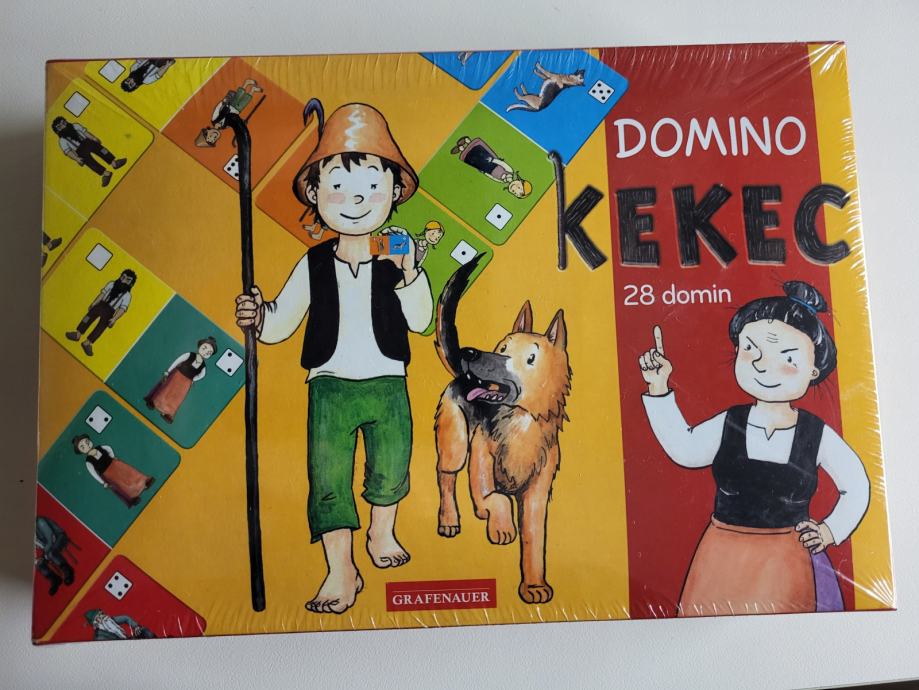 Domino Kekec družab.igra, Modri medvedek - igral karte, obesek, knjiga