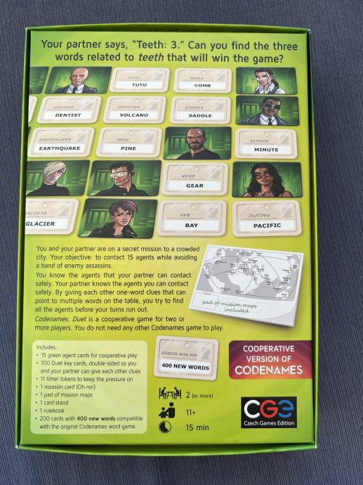 Družabna igra CODENAMES DUET (angleška)