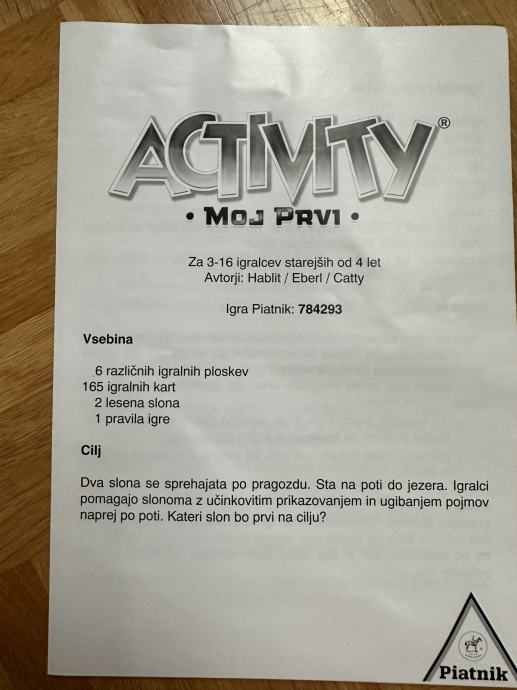 Prodam igro Moj prvi activity
