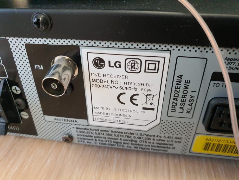 Hišni kino LG HT503SH (2.1, FM, DVD, DivX, MP3, HDMI)