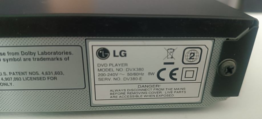 DVD predvajalnik LG DVX380