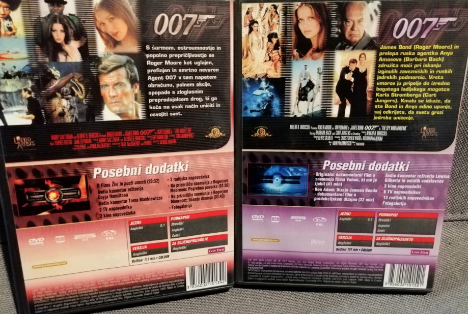 007: Live & Let Die / Spy who loved me (Roger Moore kot James Bond)