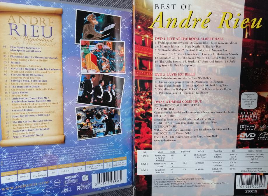 4xDVD: Andre Rieu - best of (3 DVD box) / In Wonderland