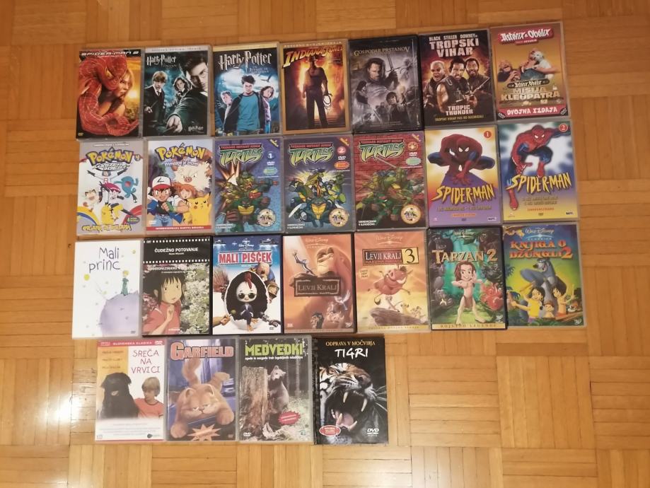 DVD Filmi, animirani filmi, risanke in dokumentarne oddaje.