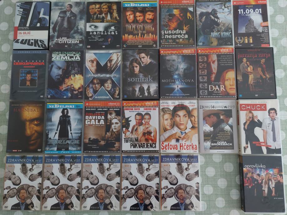 DVD FILMI,GROZLJIVKE,FANTASTIKA,AKCIJ,TRILER...OHRANJENI,59 DVD FILMOV
