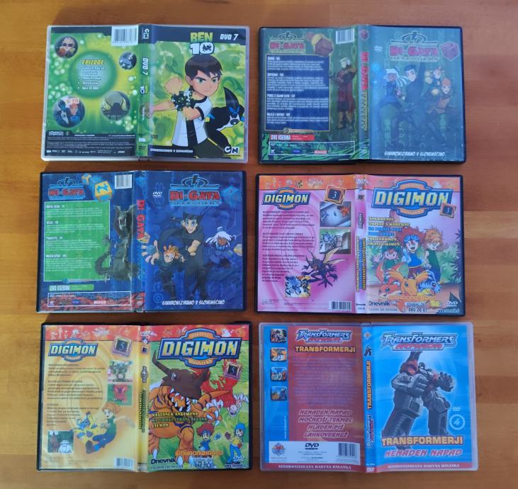 Originalne DVD risanke Eon Kid, Ben10, Di-Gata, Digimon, Transformes