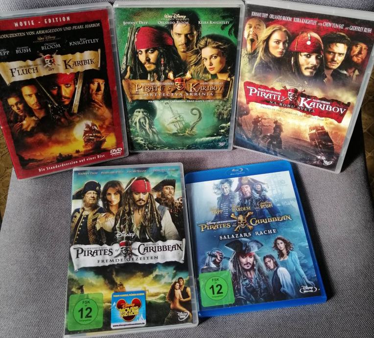 Pirati s Karibov - 5 filmov (4xDVD, 1x blu ray)