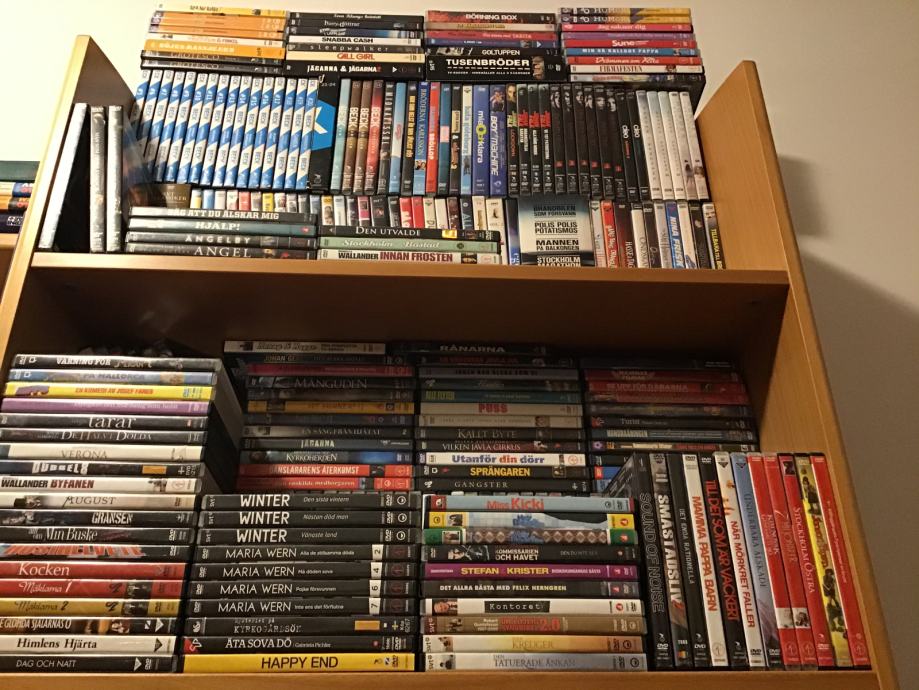 Švedski filmi in serije: zbirka 288 original DVD-jev. Zbirka filmov