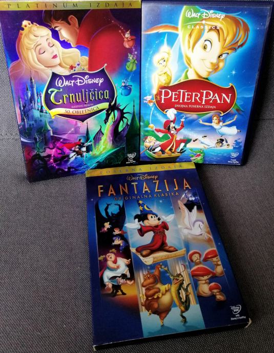 6x DISNEY klasične risanke: Sneguljčica, Trnuljčica, Ostržek...(8xDVD)