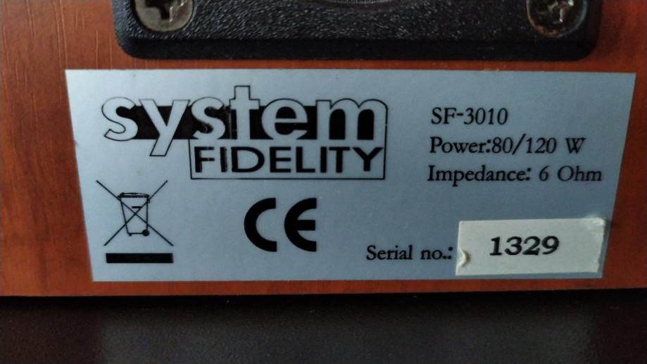 Zvočniki System Fidelity SF-3010