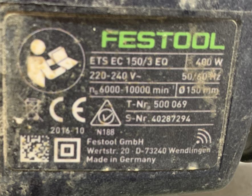 FESTOOL EKSENTRIČNI BRUSILNIK ETS EC150/3 EQ