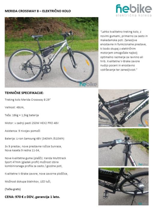 E-BIKE Električno kolo Merida Crossway 8