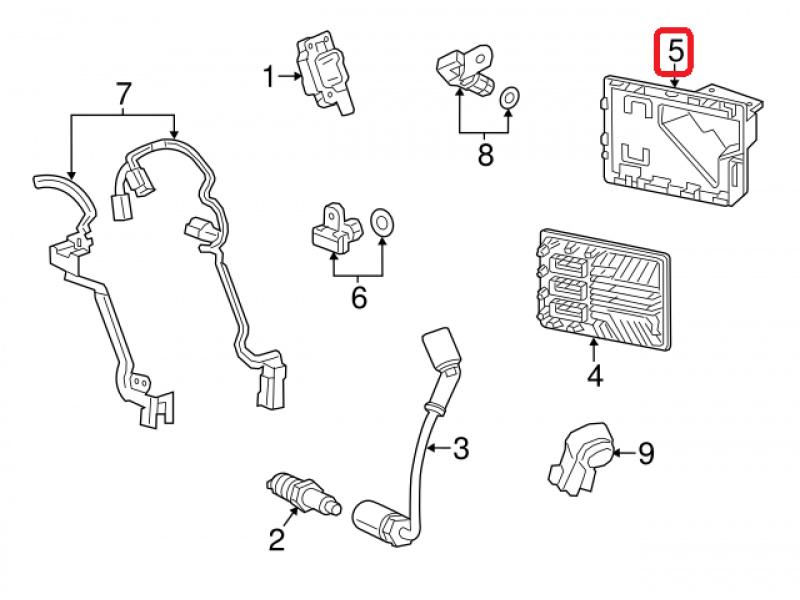 2019-2020 Chevrolet Silverado 1500 ECM Bracket (23283540)