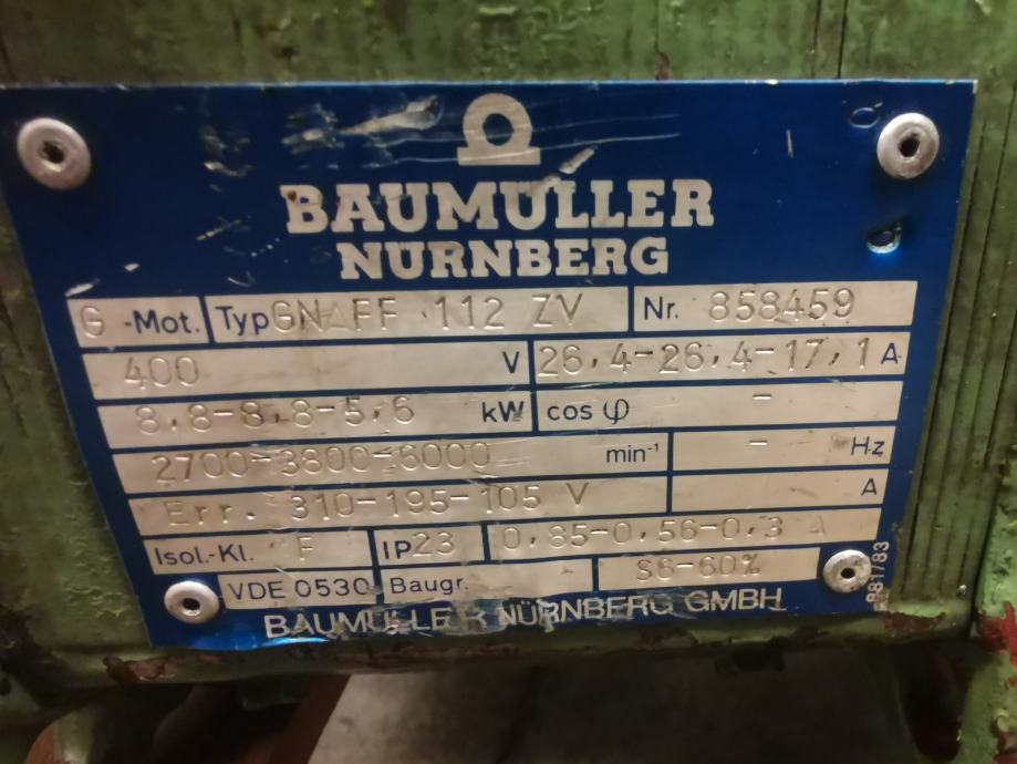 DC elektro motor Baumuller 8.8kW 6000RPM
