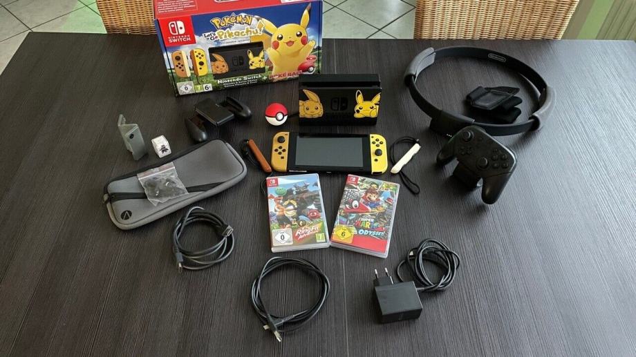 Nintendo Switch „Pokémon Let’s Go Pikachu-Edition“,+128GB MicroSD,+Pro