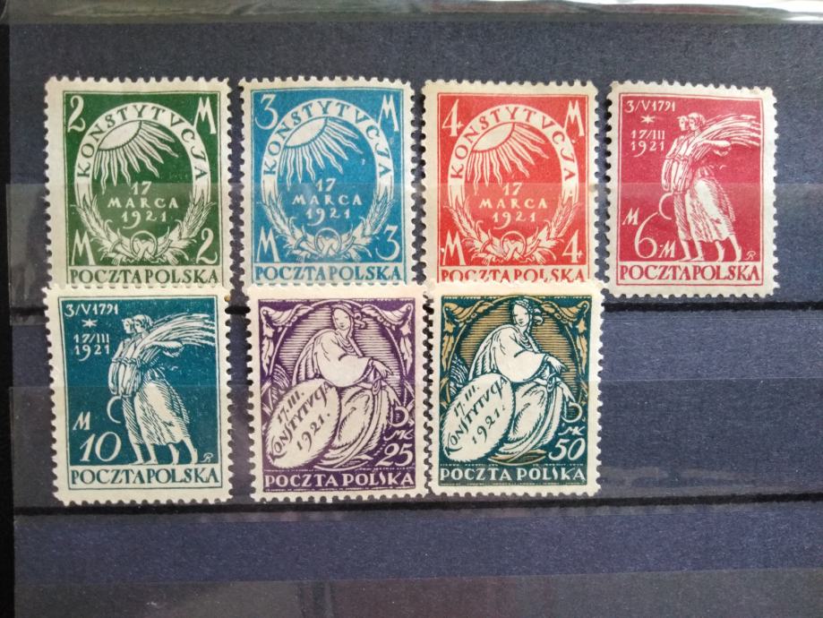 Poljska, celotna serija iz 1921, številka po katalogu Michel 164/70