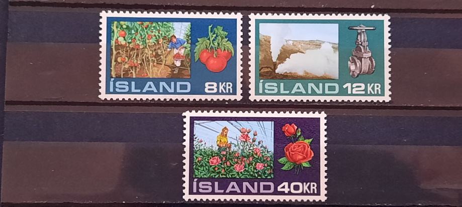 rastlinjaki - Islandija 1972 - Mi 465/467 - serija, čiste (Rafl01)