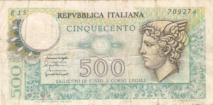 BANKOVEC 500 lir 1976 Italija