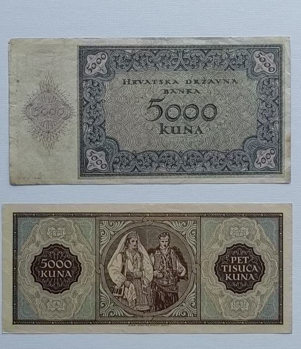 HRVAŠKA 5000 KUNA 1943