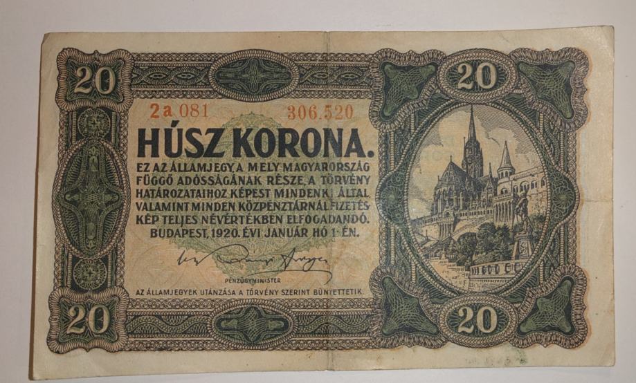 MADŽARSKA 20 KORONA 1920