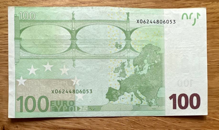 Prodam EURO bankovec za 100 EUR iz 2002 na sliki