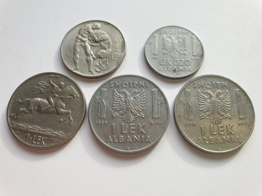 0,20 lek, 1/2 lek in 1 lek (3x) Albanija