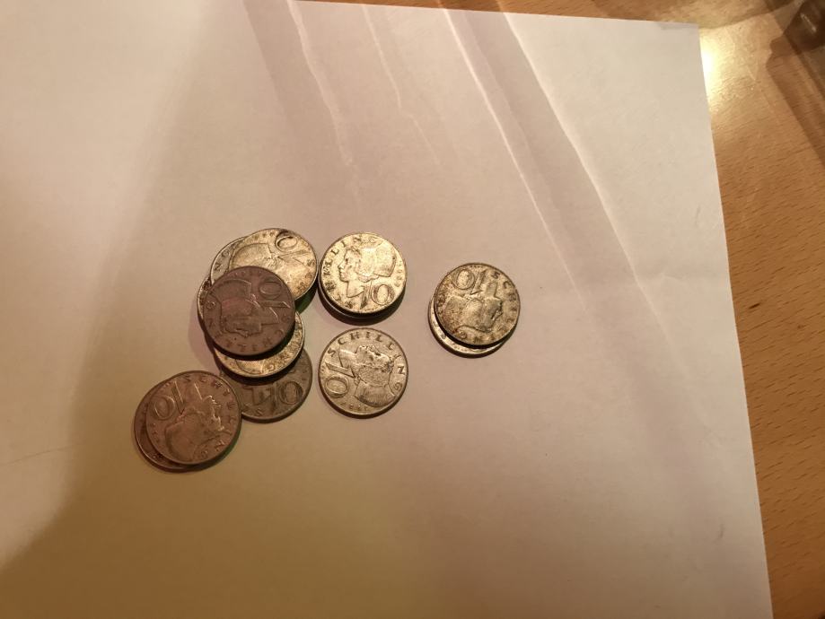 10 schilling srebrniki 0,640 SREBRO 1957-73