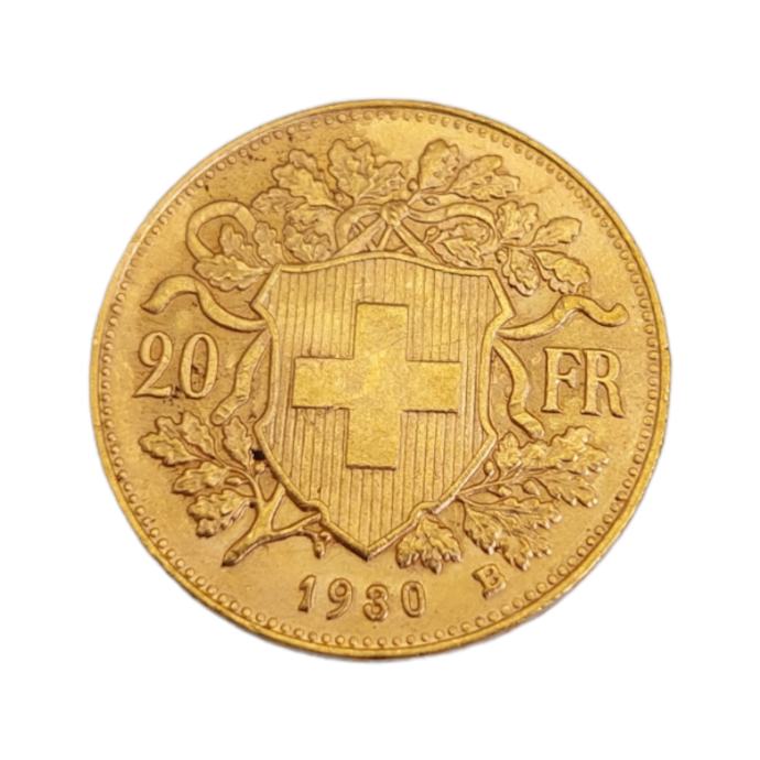 (6638) Zlatnik 20 Francs 1980 21K 900/1000; Masa=6.45g
