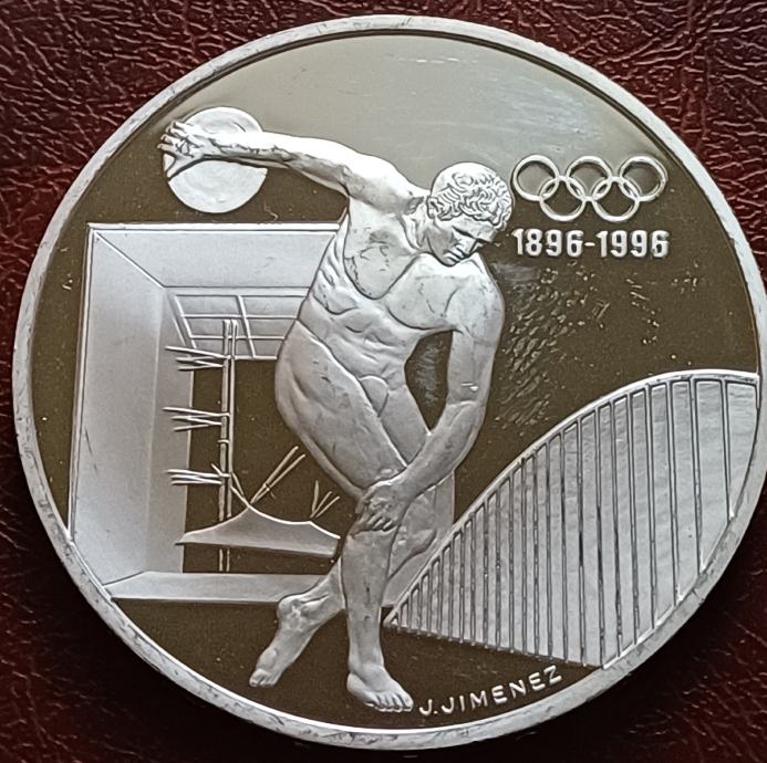 FRANCIJA velik SREBRNIK 100 francs 1994 - metalec diska