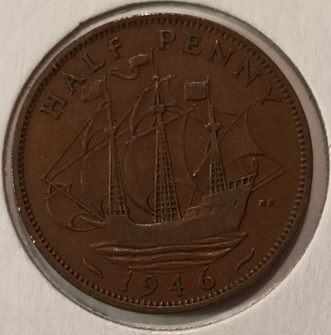 GREAT BRITAIN HALF PENNY 1946